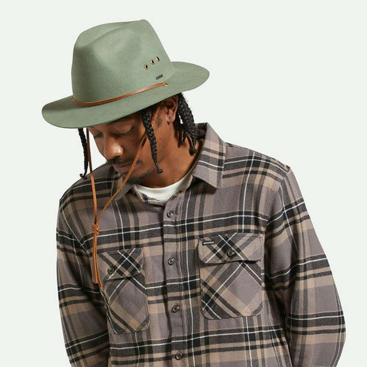 Brixton Wesley Weather Guard Fedora - Light Moss – The Hat Store