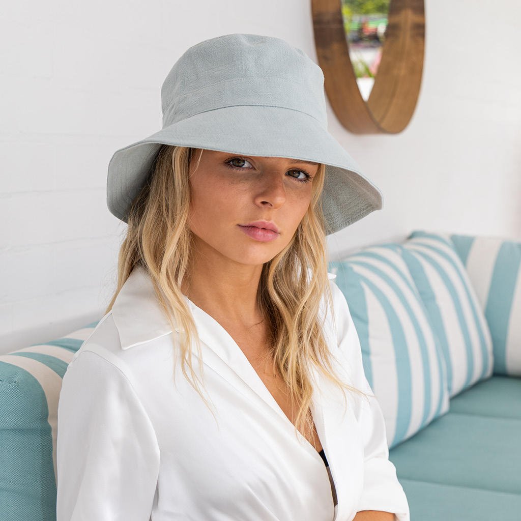Rigon Fifi Linen Bucket Hat - Blue – The Hat Store