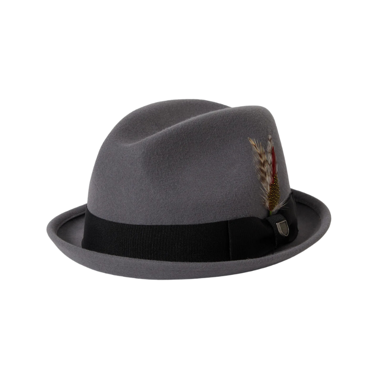Brixton Gain Fedora - Grey/Black – The Hat Store