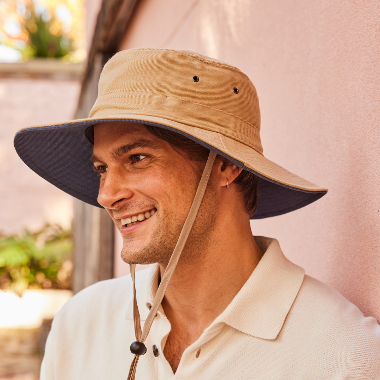 Cancer Council Alan Cricket Hat - Khaki/Navy – The Hat Store