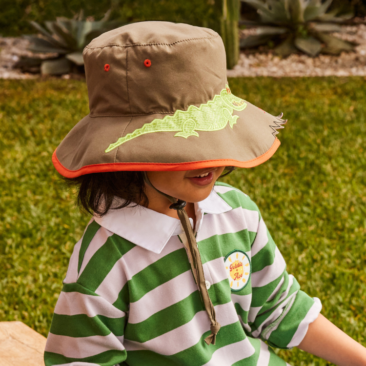 Cancer Council Kid's Wide Brim Croc Hat - Khaki – The Hat Store