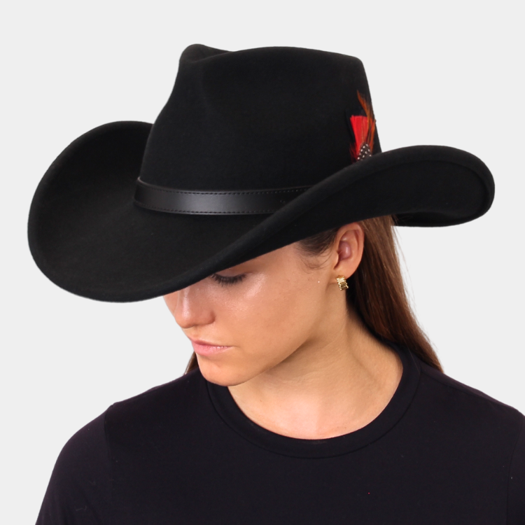 GC Hats Outlander Felt Cowboy Hat - Black – The Hat Store
