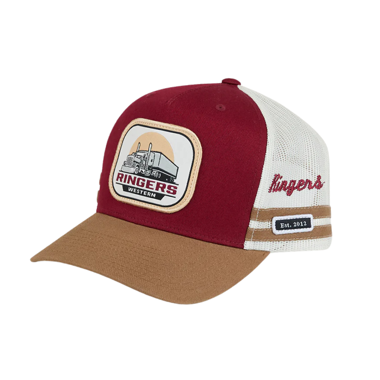 Ringers Western Big Rig Trucker Cap - Burgundy/Clay – The Hat Store