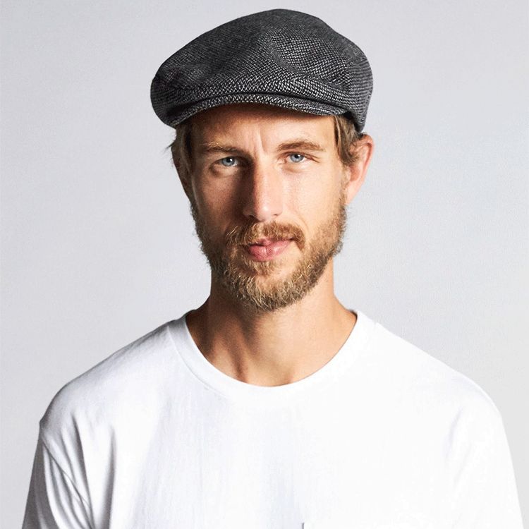 Brixton Hooligan Cap - Grey/Black Herringbone – The Hat Store