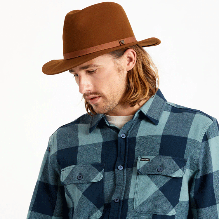 Brixton Messer Packable Fedora - Coffee – The Hat Store
