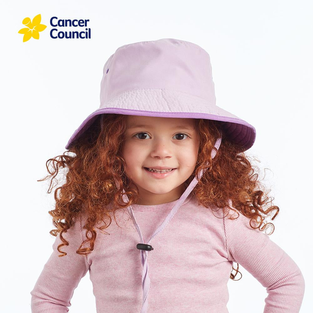 Cancer Council Kids Charlie Bucket Hat - Lilac/Purple – The Hat Store