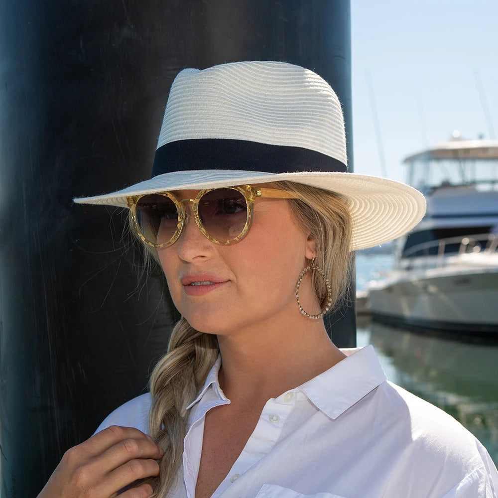 Evoke Flexibraid Phoenix Unisex Fedora - Ivory/Black – The Hat Store