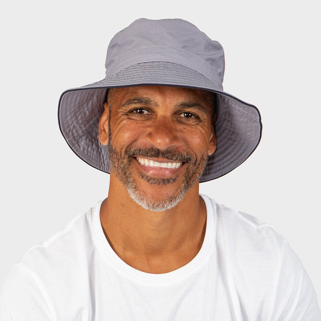 Cancer Council Jester Bucket Hat - Grey/Navy – The Hat Store